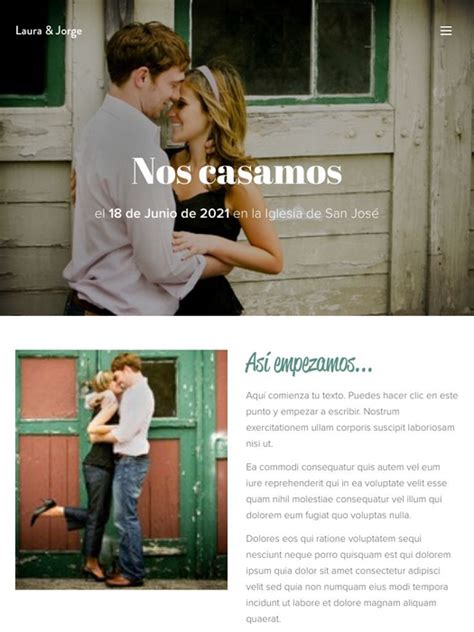Plantilla Nuestra Boda Plantilla Web Webnode
