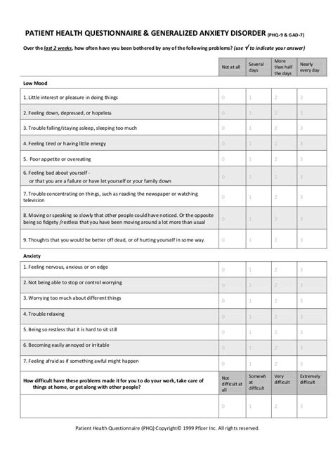 Phq 9 Printable Form Printable Word Searches