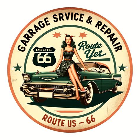 Temu｜빈티지 차고 수리 서비스 라운드 알루미늄 사인 집 카페 사무실 또는 자동차 수리점 벽 장식에 완벽함 빈티지 수리 자동차