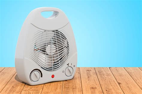 나무 판자의 팬 히터 3d 렌더링 선풍기 전기 설비에 대한 스톡 사진 및 기타 이미지 선풍기 전기 설비 책상 히터 Istock