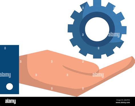 Isolated Gear And Hand Vector Design Stock Vector Image And Art Alamy