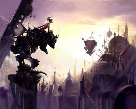 Fondos De Pantalla Arte Fantasía Anime Chicas Anime Ciudad De La