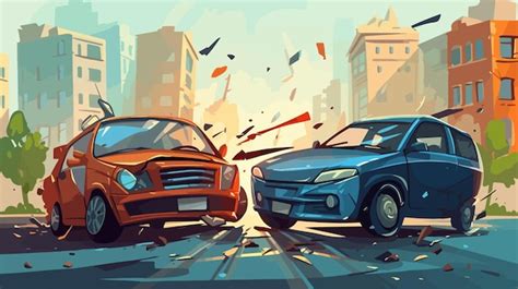 Un Dibujo De Dos Coches Con La Matrícula Número 2 Vector Premium