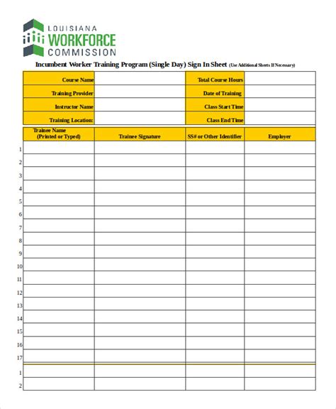 Sign In Sheet Template 12 Free Wrd Excel Pdf Documents Download