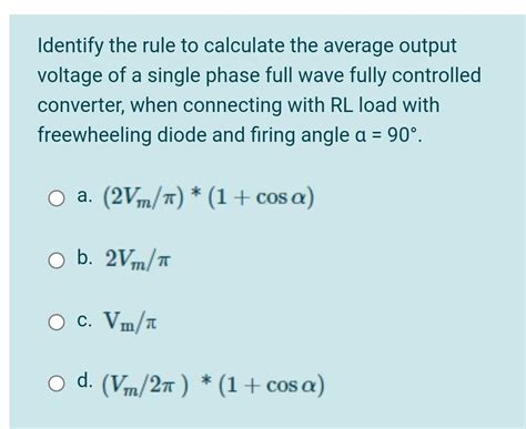 Solved Identify The Rule To Calculate The Average Output