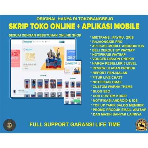 Jual Aplikasi Web Source Code Toko Online Dan Android Siap Pakai Garansi Seumur Hidup Full