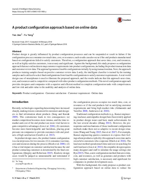 Pdf A Product Configuration Approach Based On Online Data