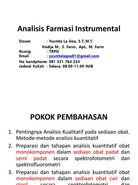 Analisis Farmasi Instrumental