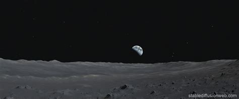 Planetary Surface With Black Starry Sky Stable Diffusion Online