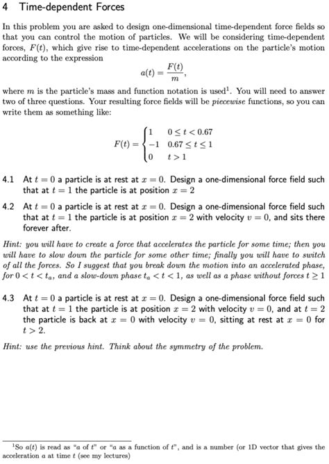 Solved 4 Time Dependent Forces In This Problem You Are Asked