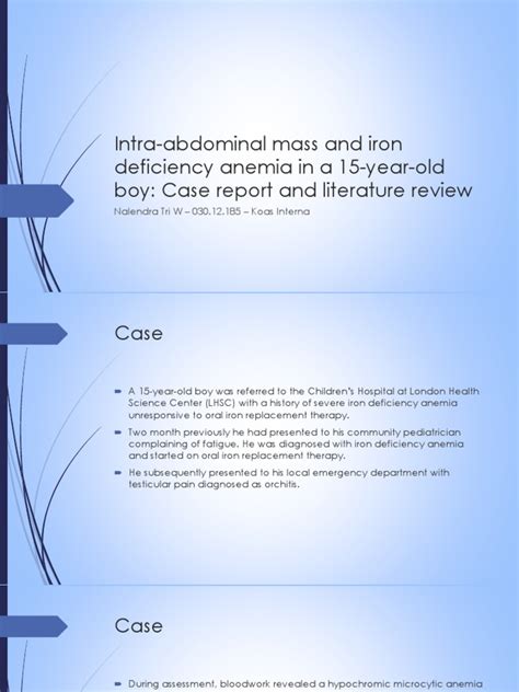 Intra Andominal Mass And Iron Deficiency Anemia Pdf Anemia
