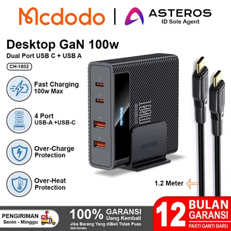 Jual MCDODO Charger GAN 100W Desktop 4in1 FAST Charging For Laptop Etc