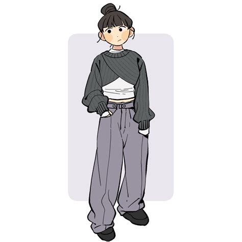 Safebooru 1girl Baggy Pants Black Eyes Black Hair Black Shoes