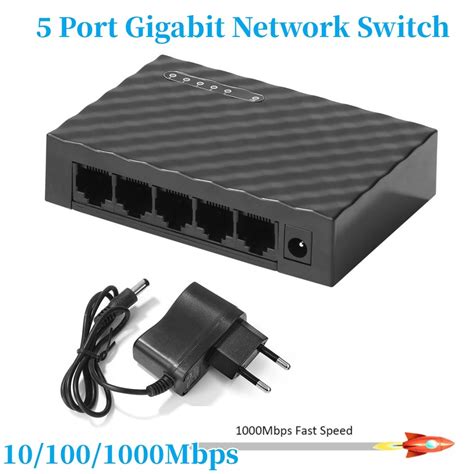 5 Port 1000mbps Gigabit Network Switch Ethernet Smart Switcher High Performance Rj45 Hub