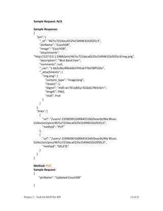 Tack On RESTful APIs Pinterest Backend Simulation PDF