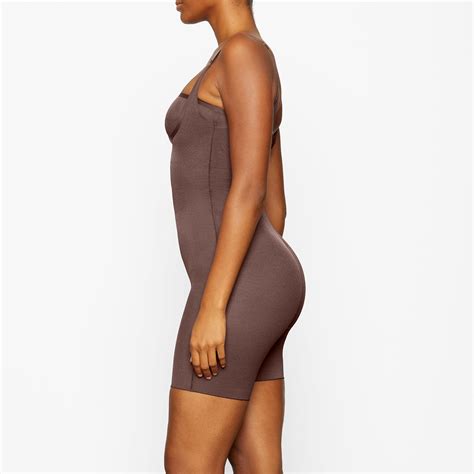 Sheer Sculpt Open Bust Bodysuit Cocoa