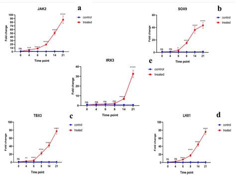 The Mrna Expression Levels Of Jak2 A Sox9 B Tbx3 C Lhx1 D