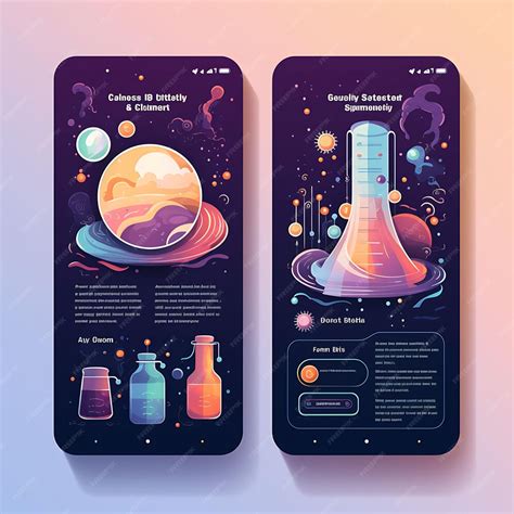 Premium Ai Image Mobile App Layout Design Of Science Experiments Illustrative Layout Bright