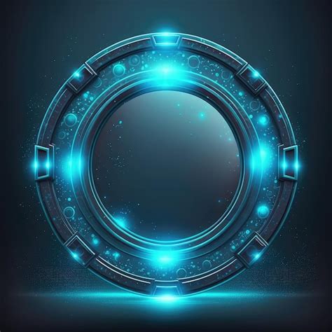 Premium Photo Abstract Of Glowing Futuristic Circle Frame Illuminated