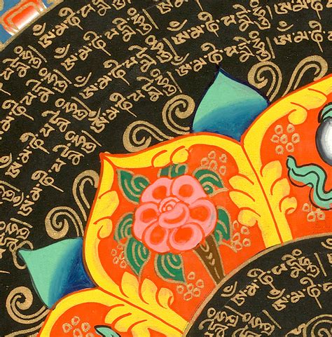 Mantra Mandala With Eight Auspicious Symbols Tashi Gurung Thangka