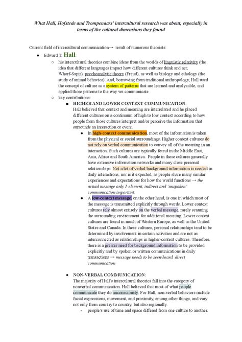 English Intercultural Communication Docsity