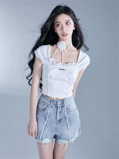 Embroidery French Sleeve Slim Feminine Blouse Arcana Archive