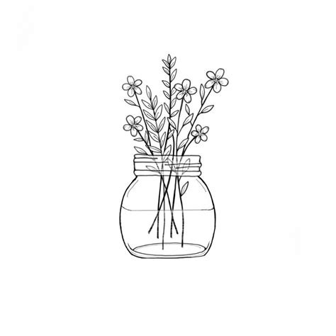 How To Draw Flowers In A Mason Jar At Phyllis Lindquist Blog