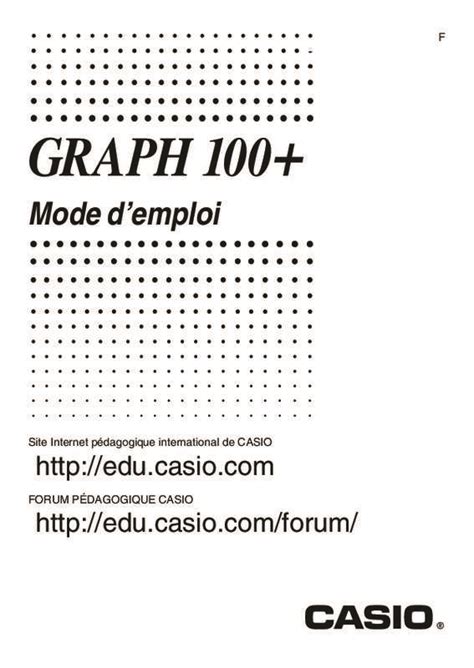 Notice CASIO GRAPH 100 calculatrice Trouver une solution à un
