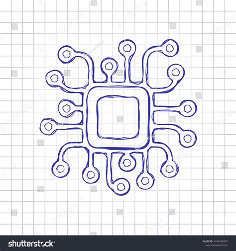 Processor Chip Computer Microchip Cpu Chipset Stock Vector Royalty