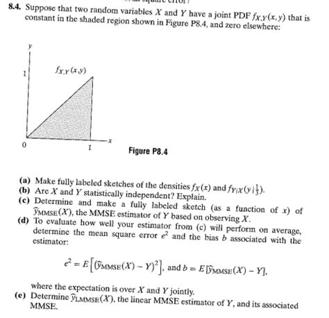 Solved Suppose That Two Random Variables X And Y Have A Joint Pdf