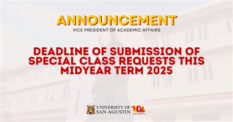 Deadline Of Submission Of Special Class Requests This Midyear Term 2025 Deadline Of Submission Of Special Class Requests This Midyear Term 2025