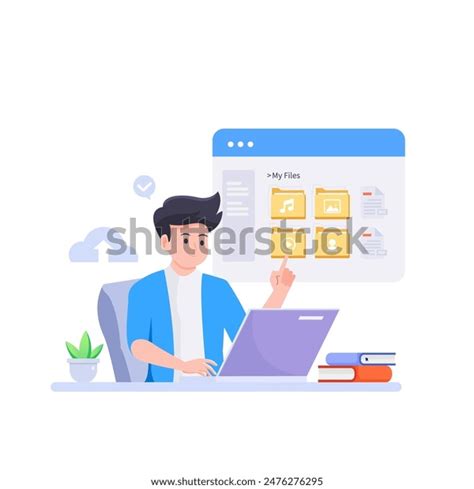 File Management Concept Data Storage Folders Stock Vector Royalty Free 2476276295 Shutterstock