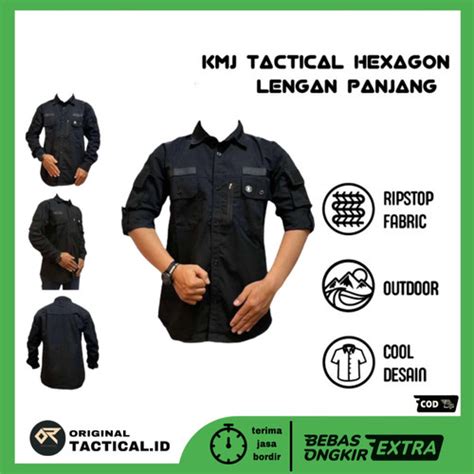 Jual Kemeja Tactical Hexagon Panjang Biru Navy S Kab Bandung