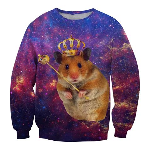 Soshirl King Hamster 3d Sweatshirts Funny Sweatshirt Womenmen Hoodies