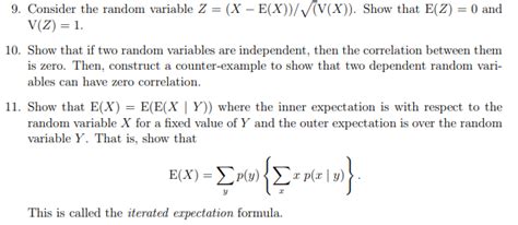 Solved 9 Consider The Random Variable Zx−exvx