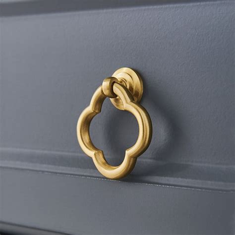 Cabinet Handles Flower Design Brass Gold Knobs Furniture Pulls Cabinet