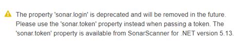 sonarqube giving warnings to replace sonar login to sonar token sonarqube server community