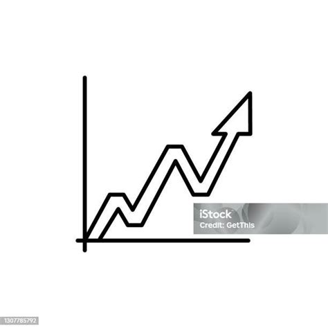 Simple Icône De Croissance Ou Danalyse De La Ligne Noire Concept