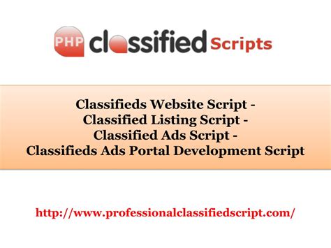 Ppt Classifieds Ads Portal Development Script Powerpoint Presentation