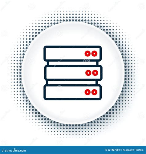 Line Server Data Web Hosting Icon Isolated On White Background Colorful Outline Concept Stock