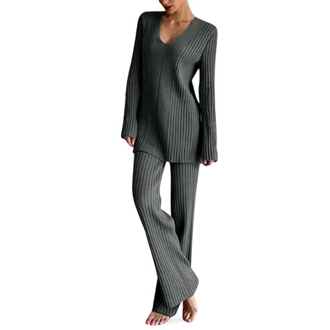 Ehqjnj Dressy Pant Suits For Women For Prom Womens Knitted Suit Long