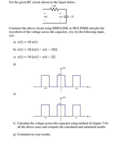 Solved For The Given RC Circuit Shown In The Figure Below Chegg