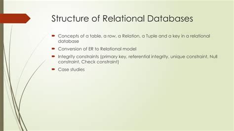 Dbms Structure Of Relational Databases Pptx