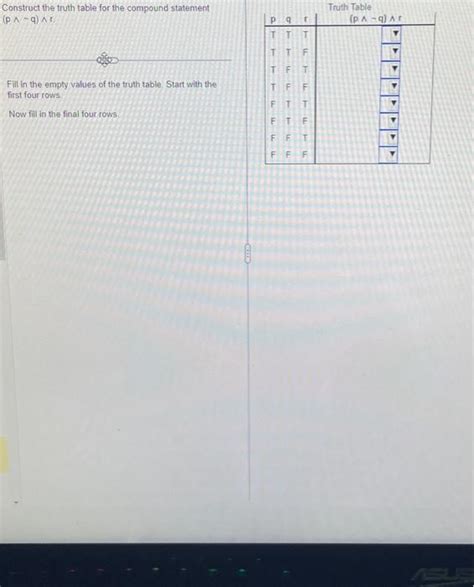 Solved Construct the truth table for the compound statement | Chegg.com