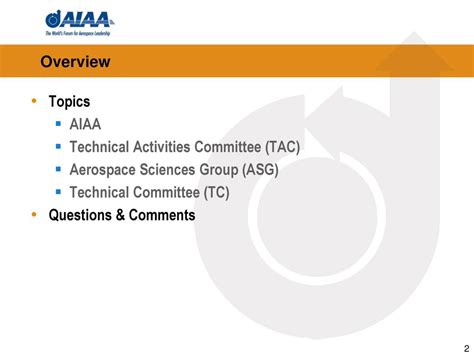 Aiaa Aerospace Sciences Group Tc Chair Presentation Ppt Download