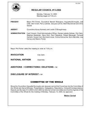 Fillable Online COMMITTEE OF THE WHOLE Maps City Of Cornwall Fax