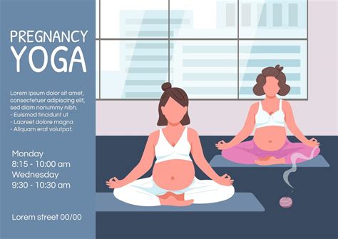 Pregnancy Yoga Poster Flat Vector Template 1815327 Vector Art At Vecteezy