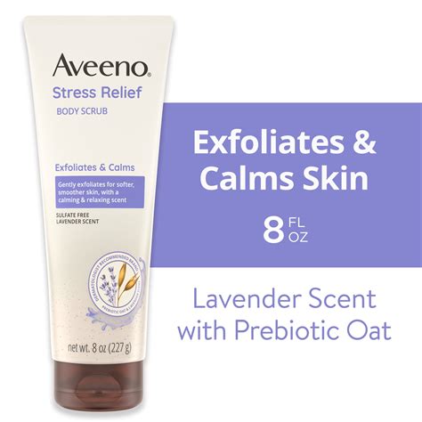 Aveeno Stress Relief Gentle Oat Exfoliating Bath And Body Scrub