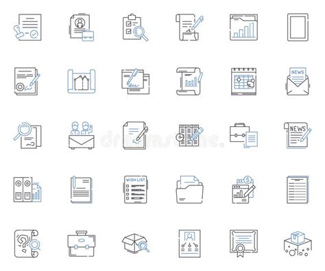Office Archives Line Icons Collection Filing Records Storage