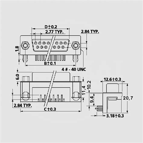 D Sub Socket 9 Pole Solder Pin Fp103 Elektronik Lavpris Aps